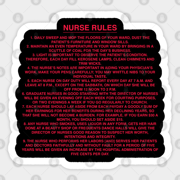 Nurse Rules - Nurse - Sticker | TeePublic