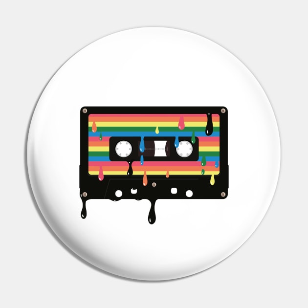 Psychedelic Cassette - Psychedelic - Pin | TeePublic