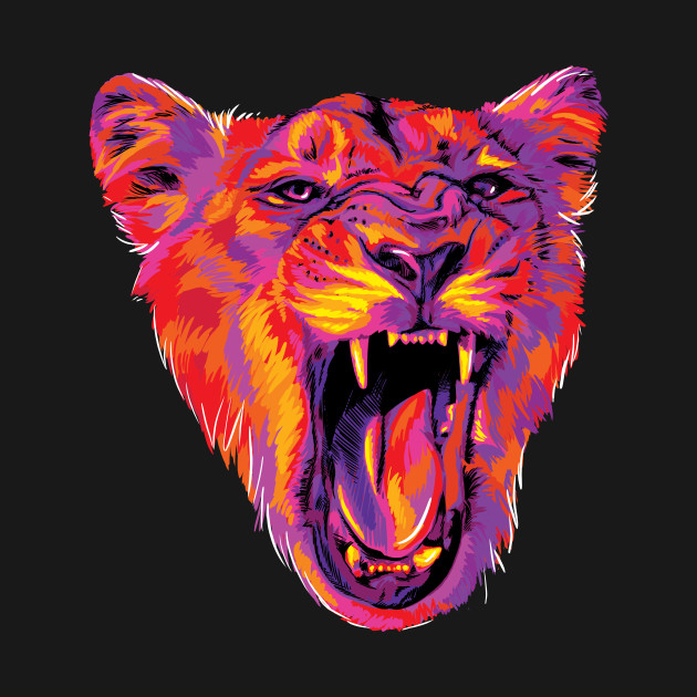 Roaring Lioness Painting - Lion - Kids T-Shirt | TeePublic