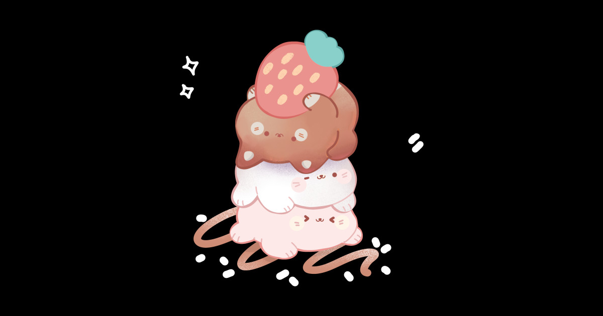 Neapolitan Ice Cream Cat Stack - Cats - Magnet | TeePublic