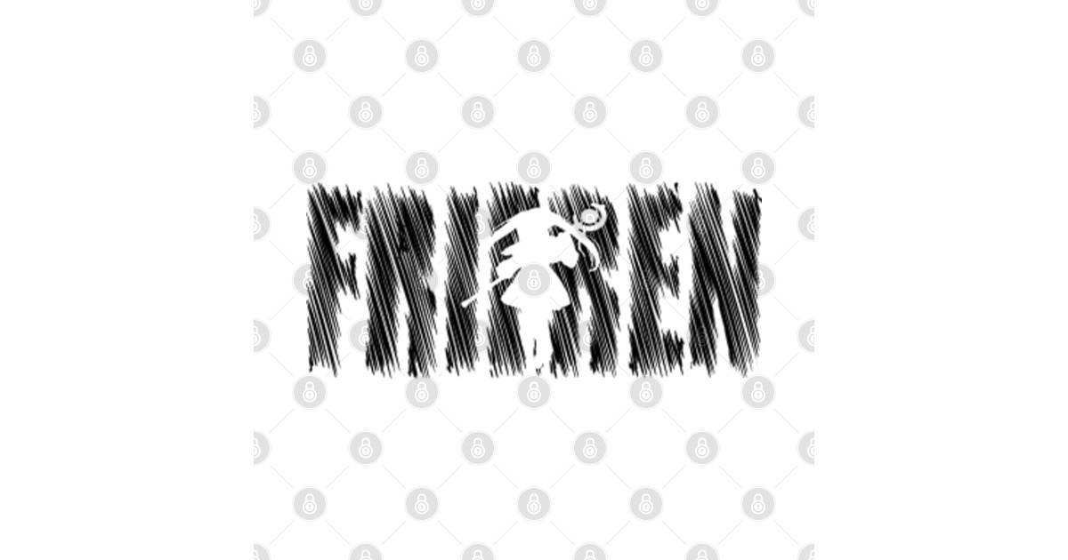 Cool Black and White Frieren Text Typography With A Silhouette Of A ...
