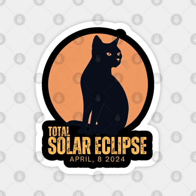 TOTAL SOLAR ECLIPSE 2024 MOON CAT - Eclipse 2024 - Magnet | TeePublic