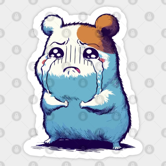 Crying Sad Hamster - Sad Hamster - Sticker | TeePublic