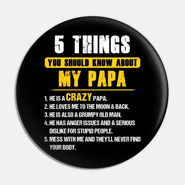 5 Things You Should Know About My Papa Father's Day Funny Father ...