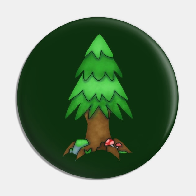 Pine Tree - Pine Tree - Pin | TeePublic