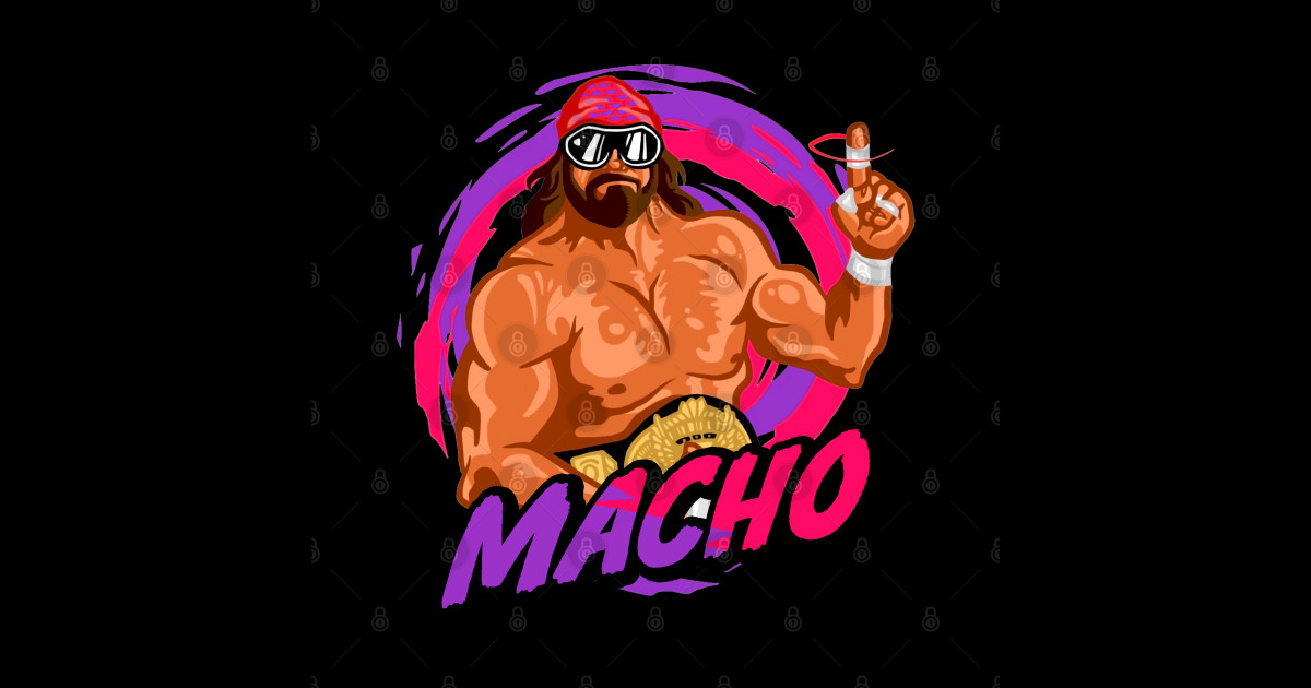 purple pink champ - Macho Man - Sticker | TeePublic