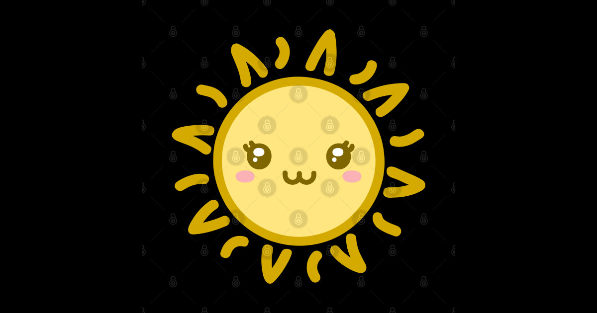 Cute Smiling Kawaii Sun - Smiling Sun - Posters and Art Prints | TeePublic