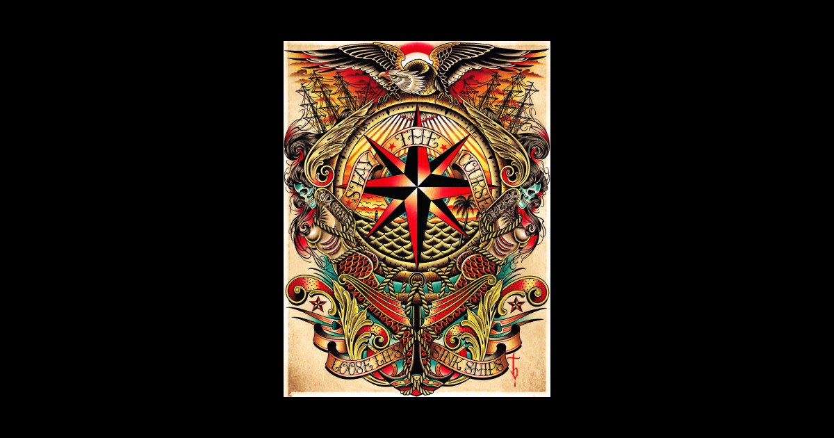 Stay The Course - Tattoo - Sticker | TeePublic