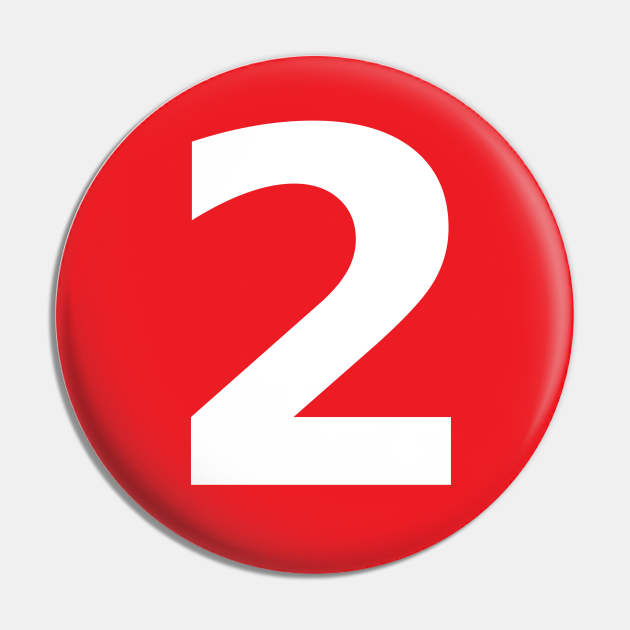Number 2 Big Red Dot Letters & Numbers - Red - Pin | TeePublic