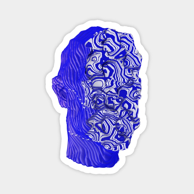 Trippy - 3D Model Blue Abstract Texture - Illustration Artwork - Magnet ...