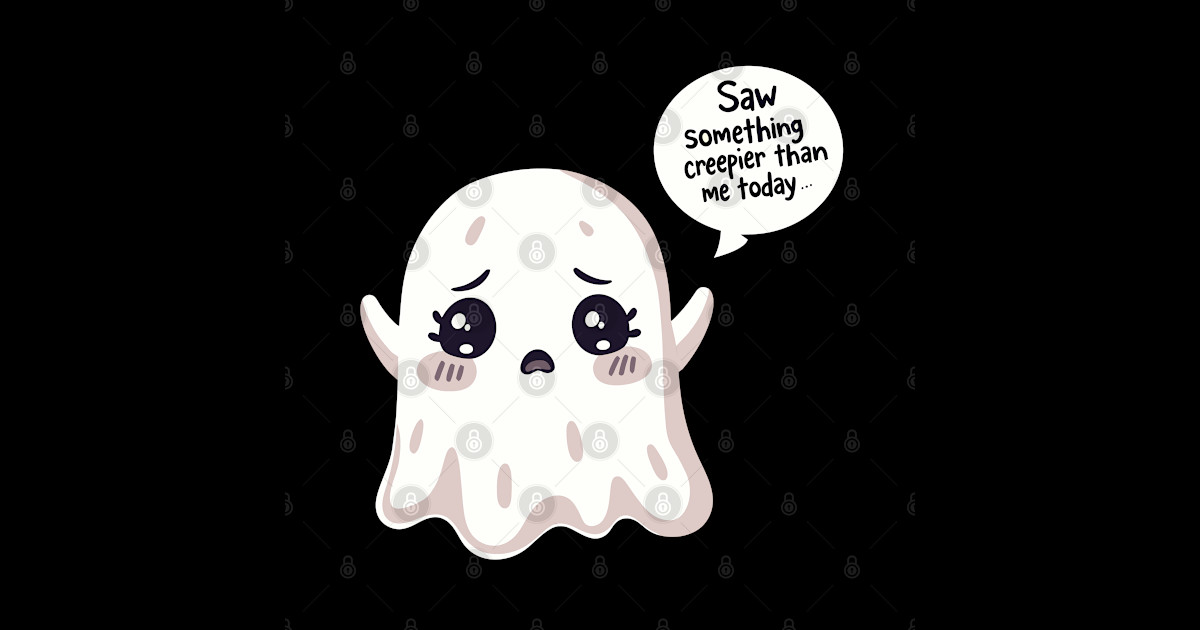 Spooky Crying Kawaii Ghost - Kawaii Cute - Sticker | TeePublic