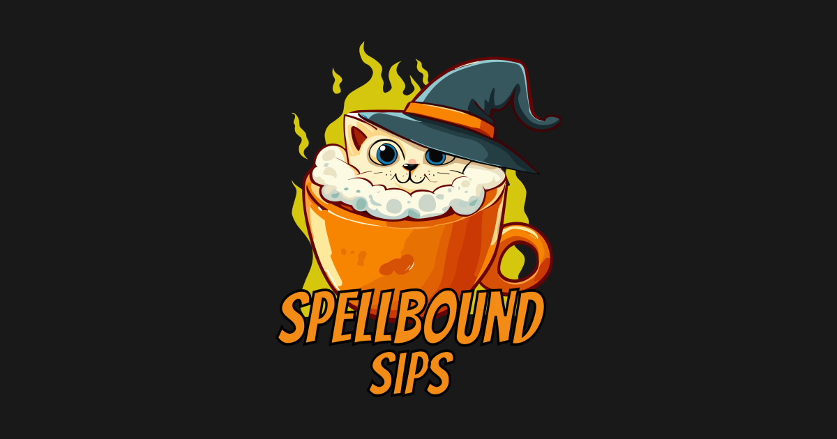 Spellbound Sips | Witch Cat in a Cup - Witch Cat - T-Shirt | TeePublic