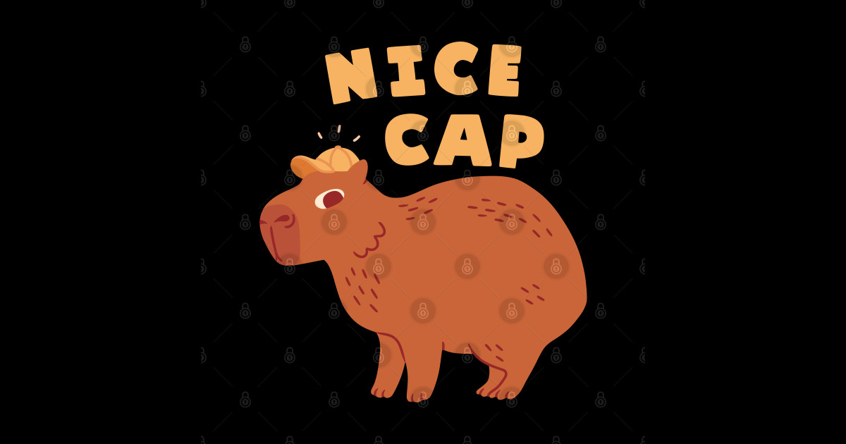 Nice Cap - Capybara - Posters and Art Prints | TeePublic