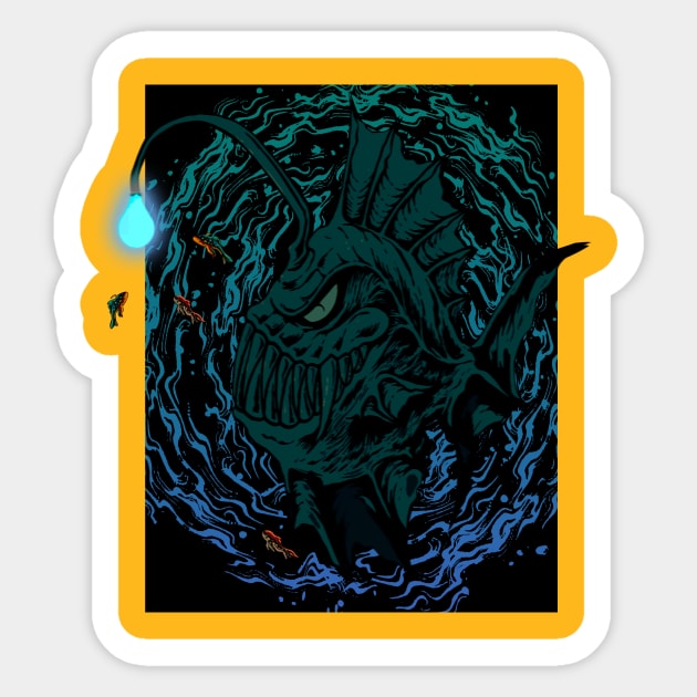angler fish - Angler Fish - Sticker | TeePublic