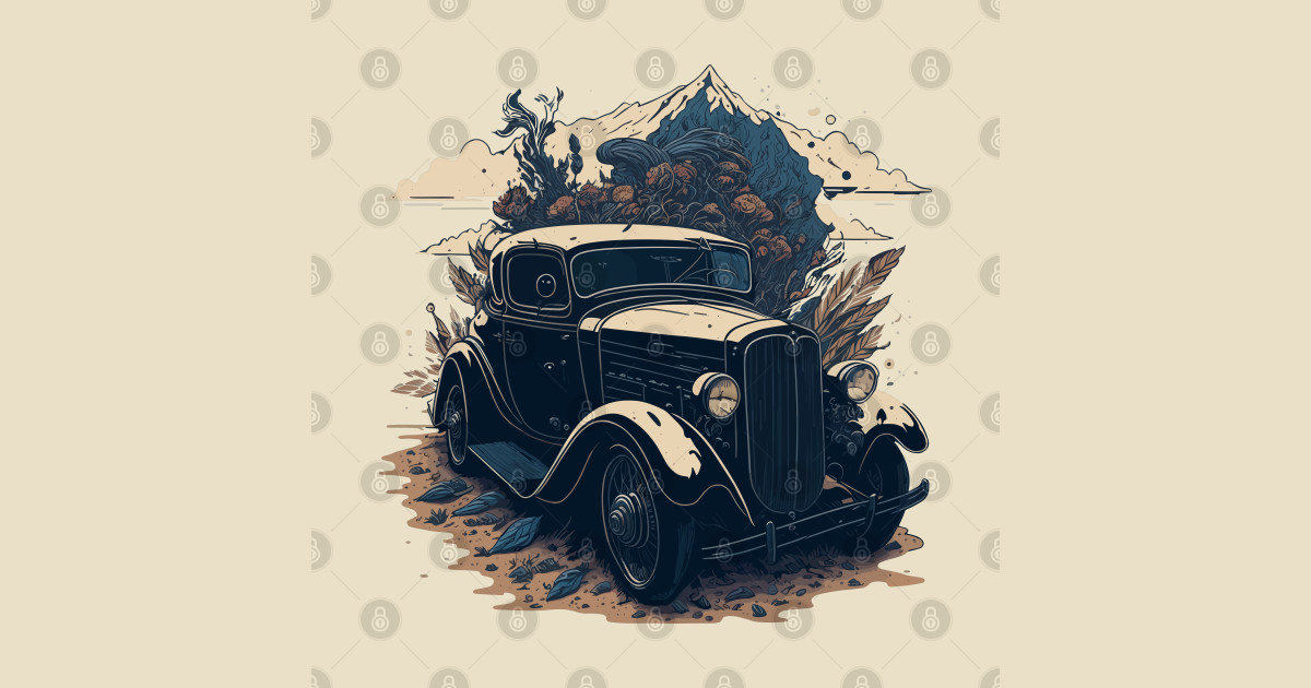 Classic Wheels: Retro Cartoon Vintage Car Design - Retro Vintage ...
