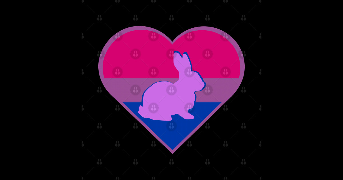 Bisexual LGBTQ Pride flag colors Rabbit Heart - Bisexual Lgbtq Rabbit ...