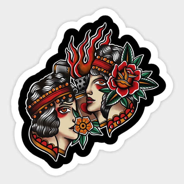 two face tattoo stencil