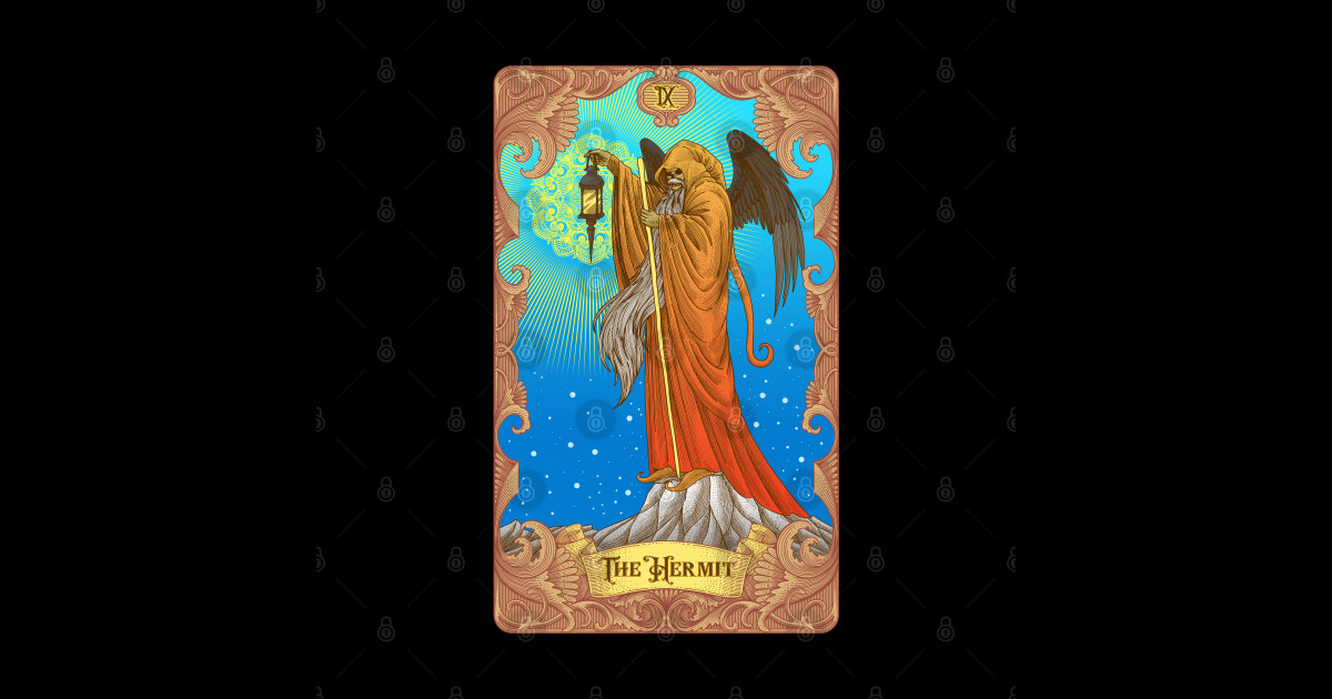 Hermit Tarot Card Tarot Hermit Sticker Teepublic