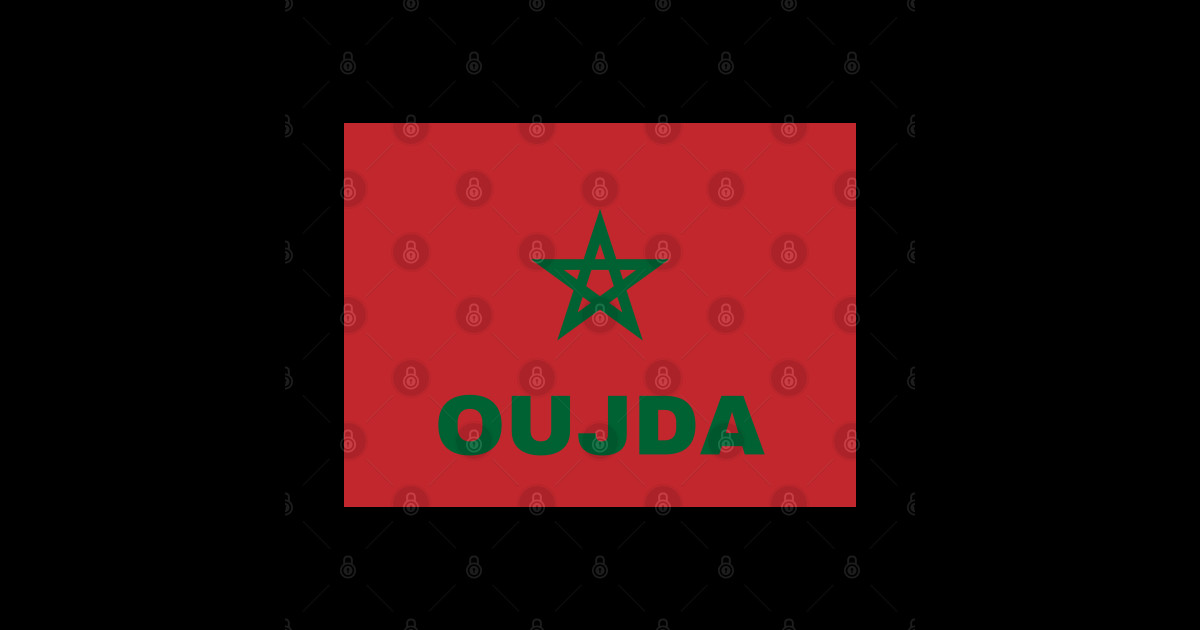 Oujda City in Moroccan Flag - Morocco Flag - Sticker | TeePublic