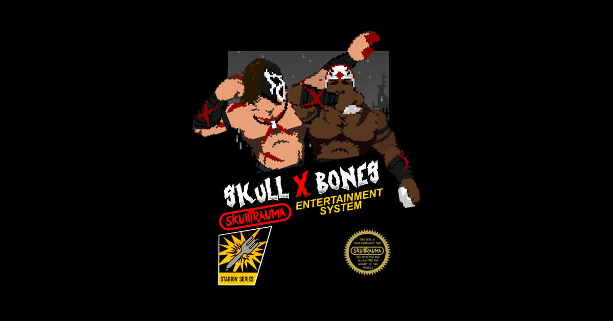 Skull X Bones 8-Bit - Wrestling - Sticker | TeePublic