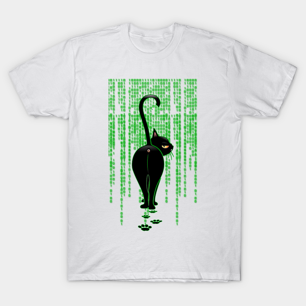 matrix cat - Cat - T-Shirt | TeePublic
