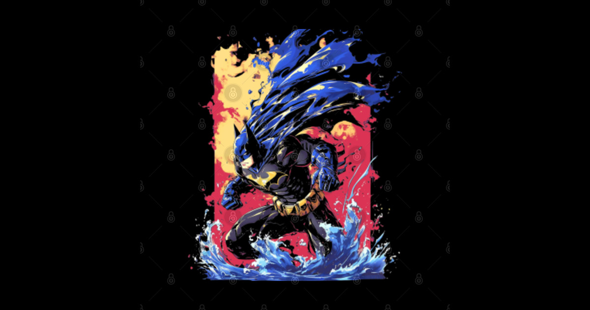 Dynamic Batman Splash Art - Batman - Sticker | TeePublic
