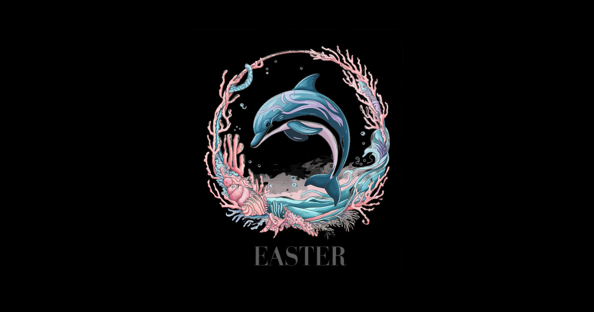 Easter festive Illustration with charming Dolphin - Easter Day ...