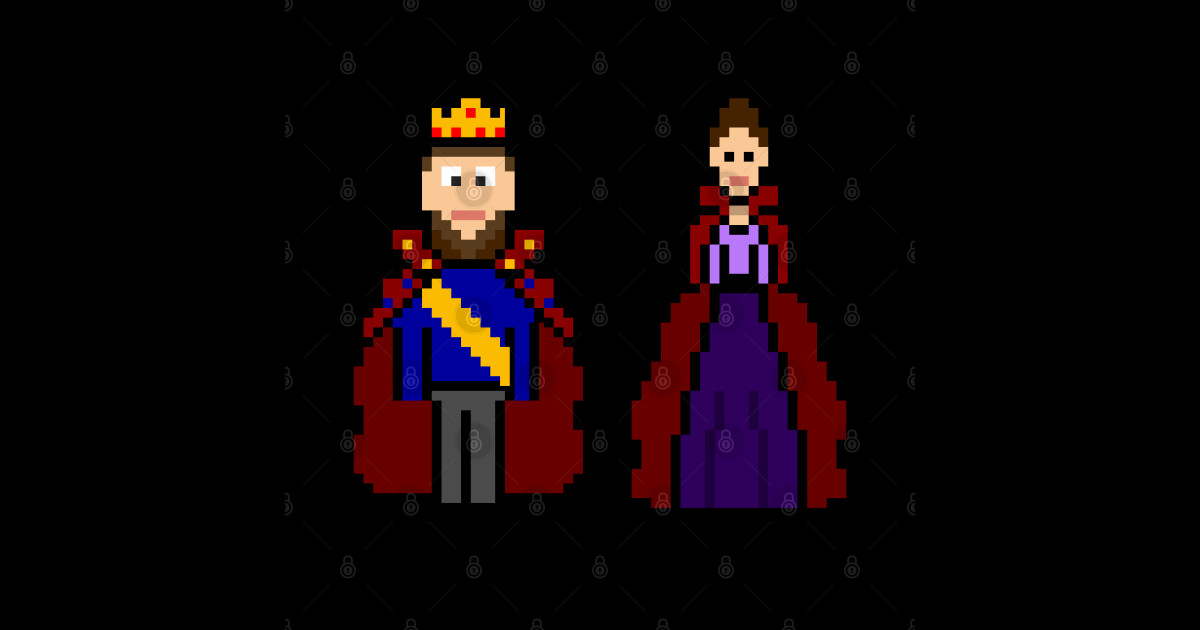 King and Queen - pixel art - King - Sticker | TeePublic