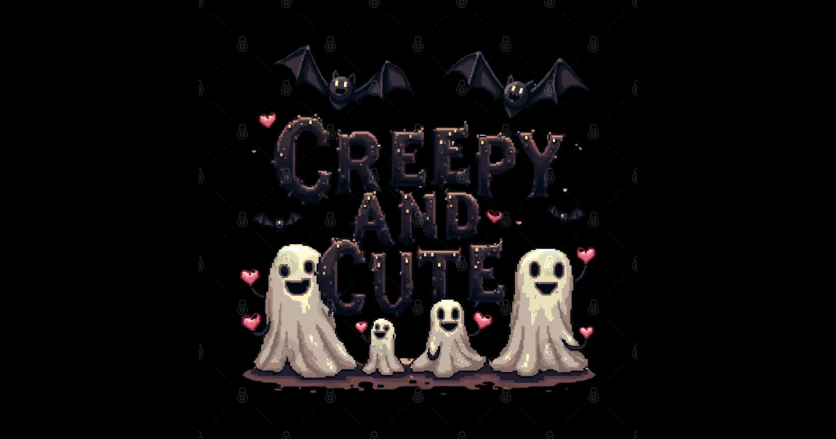 Goth Pixel - CREEPY AND CUTE - Goth Pixel Art - Sticker | TeePublic