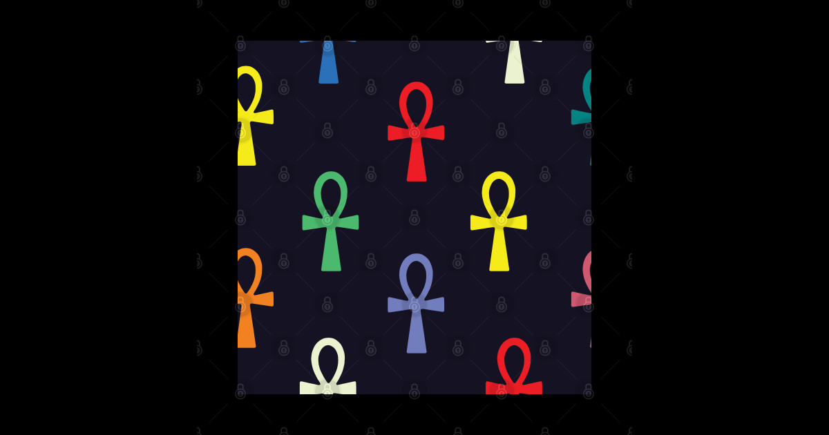 Colorful Ankh Pattern - Pattern - Sticker | TeePublic