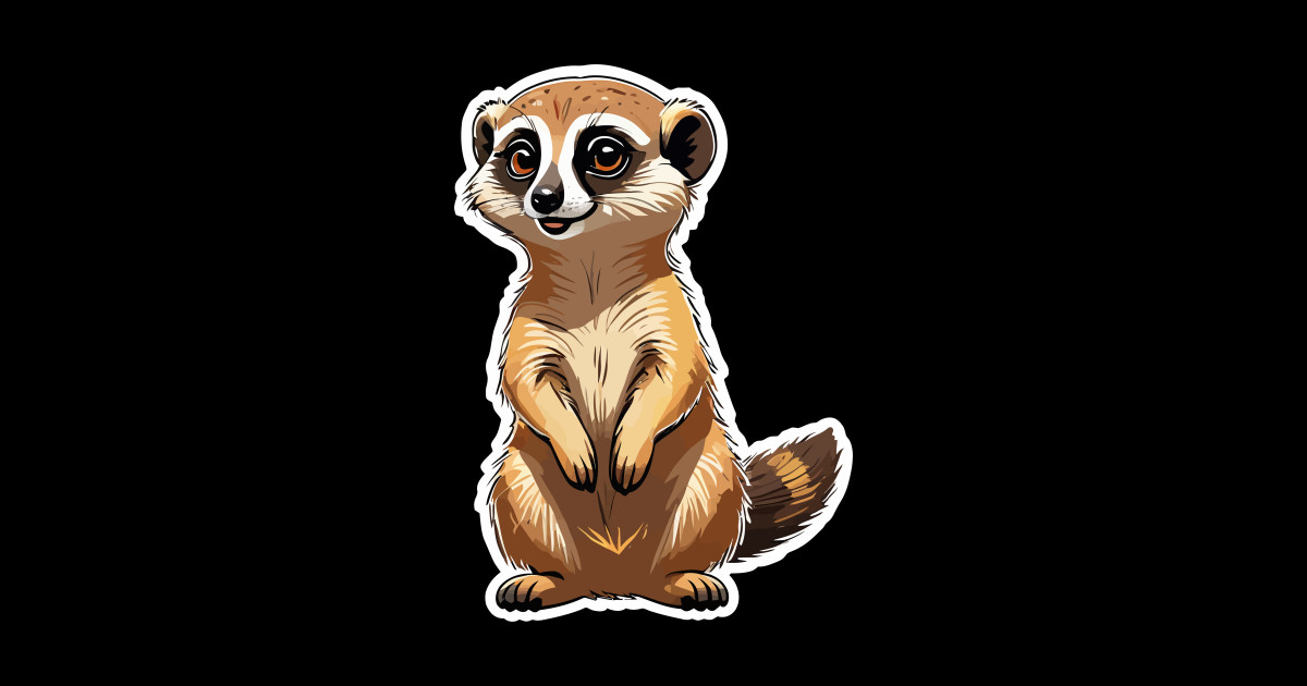 Meerkat Cute Illustration - Meerkat - Sticker | TeePublic