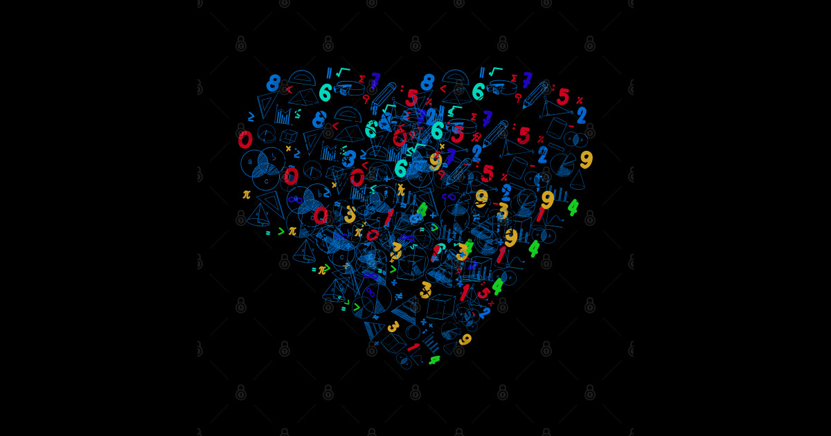 Numbers in Love - Numbers - Sticker | TeePublic