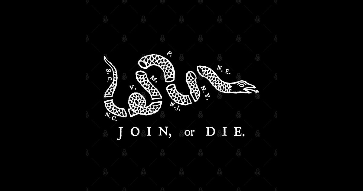Join or Die - History - Sticker | TeePublic