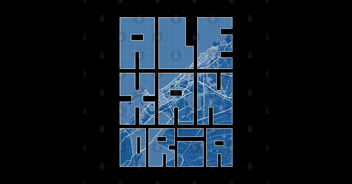 Alexandria, Egypt City Map Typography - Blueprint - Alexandria ...