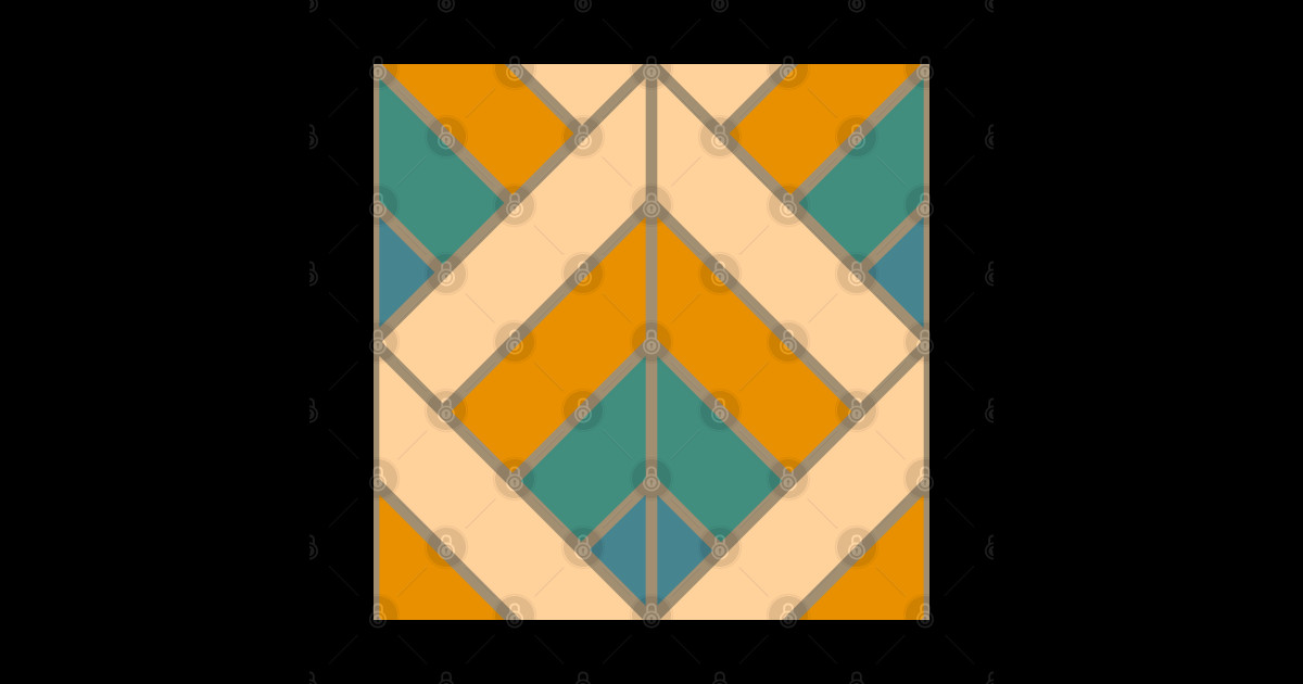 Geometric Pattern: Art Deco Diamond: Lily - Art Deco Fan - Sticker ...