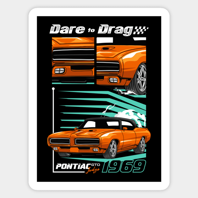 Retro V8 Judge Car - Retro V8 Judge Car - Sticker | TeePublic