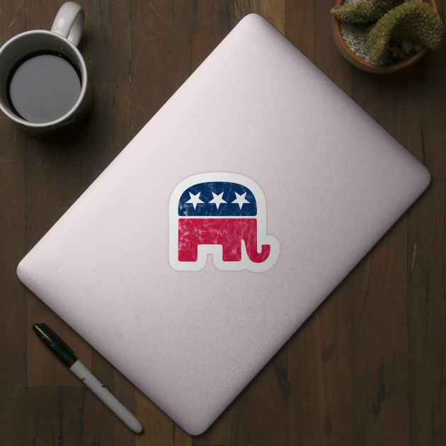 Vintage Republican Elephant Logo - Republican - Sticker | TeePublic