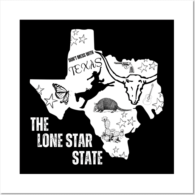 Symbols of Texas Lone Star State Logo - Texas Pride - Posters and Art ...