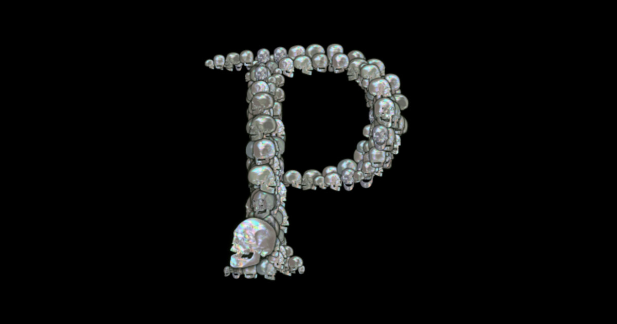 Skull Alphabet P - Letter - Sticker | TeePublic
