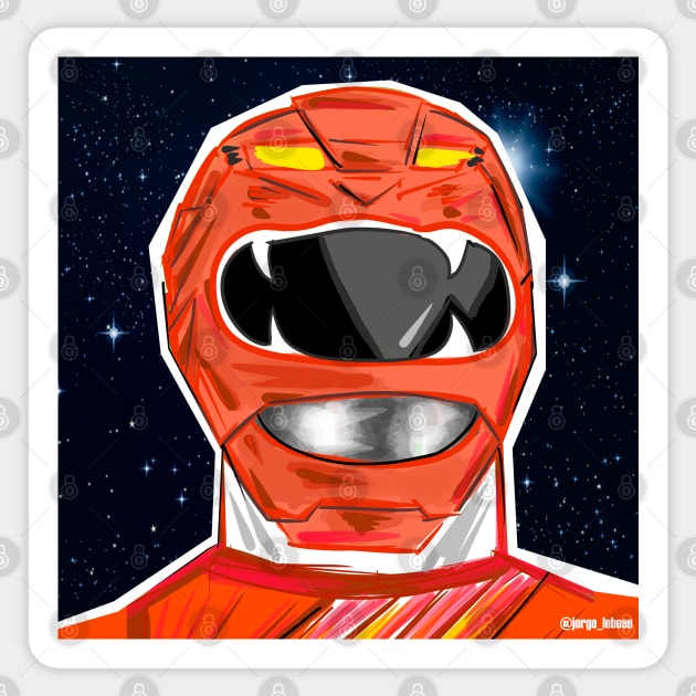 red power ranger - Power Rangers - Sticker | TeePublic