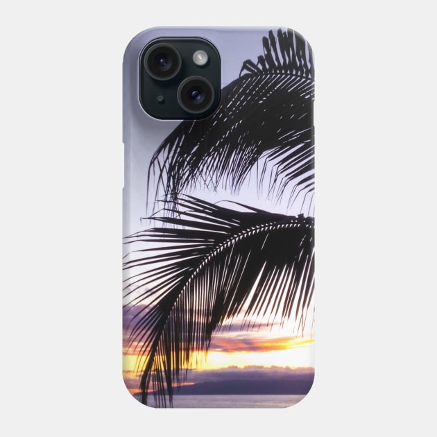 Sunset palm tree - Black Palm - Phone Case | TeePublic