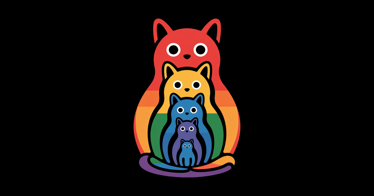 Rainbow Cats In Cats LGBT Flag Pride Month - Rainbow - Sticker | TeePublic