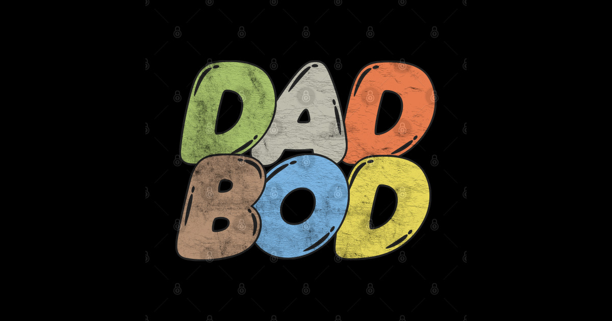 Dad Bod /// 80s Style Faded Funny Retro Design - Dad Birthday - Sticker ...