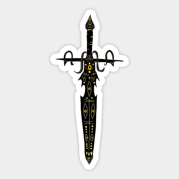 Magical DnD mimic sword - Dnd Weapon - Sticker | TeePublic