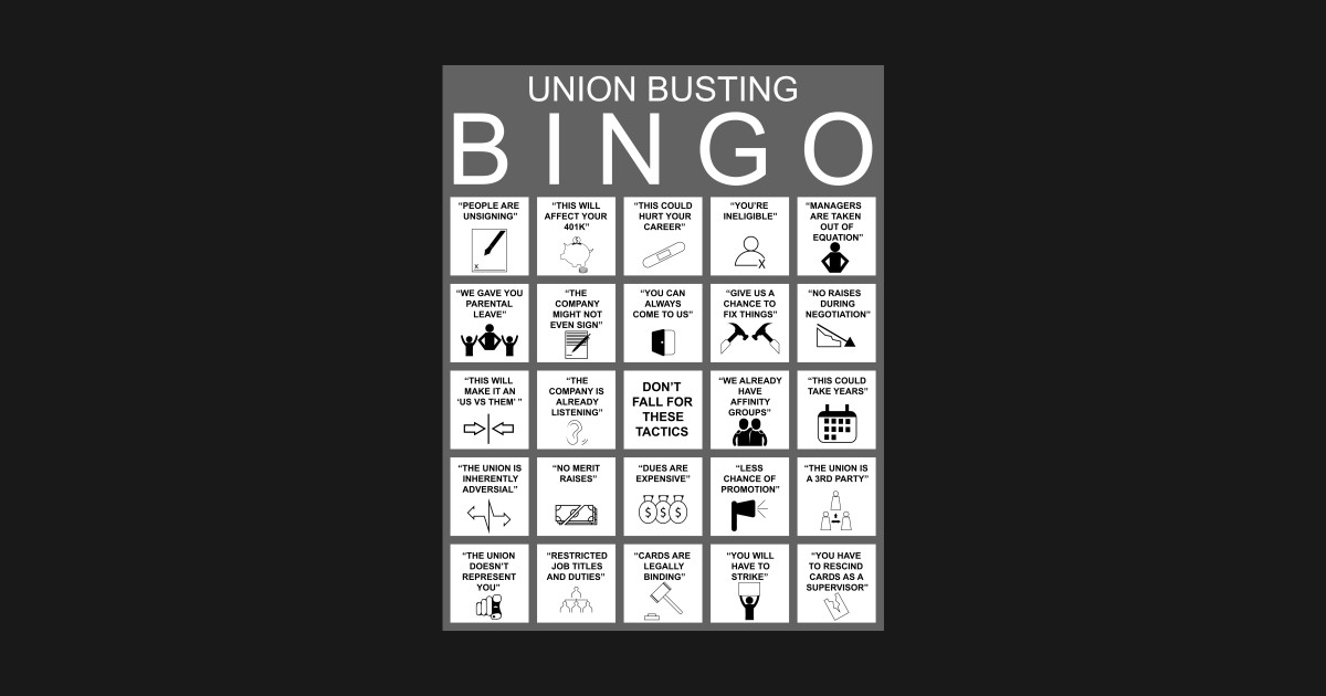 Union Bingo - Labor Union - T-Shirt | TeePublic