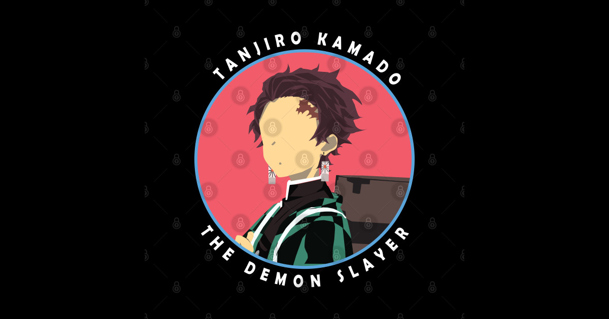 Tanjiro In Circle - Anime And Manga - Sticker | TeePublic