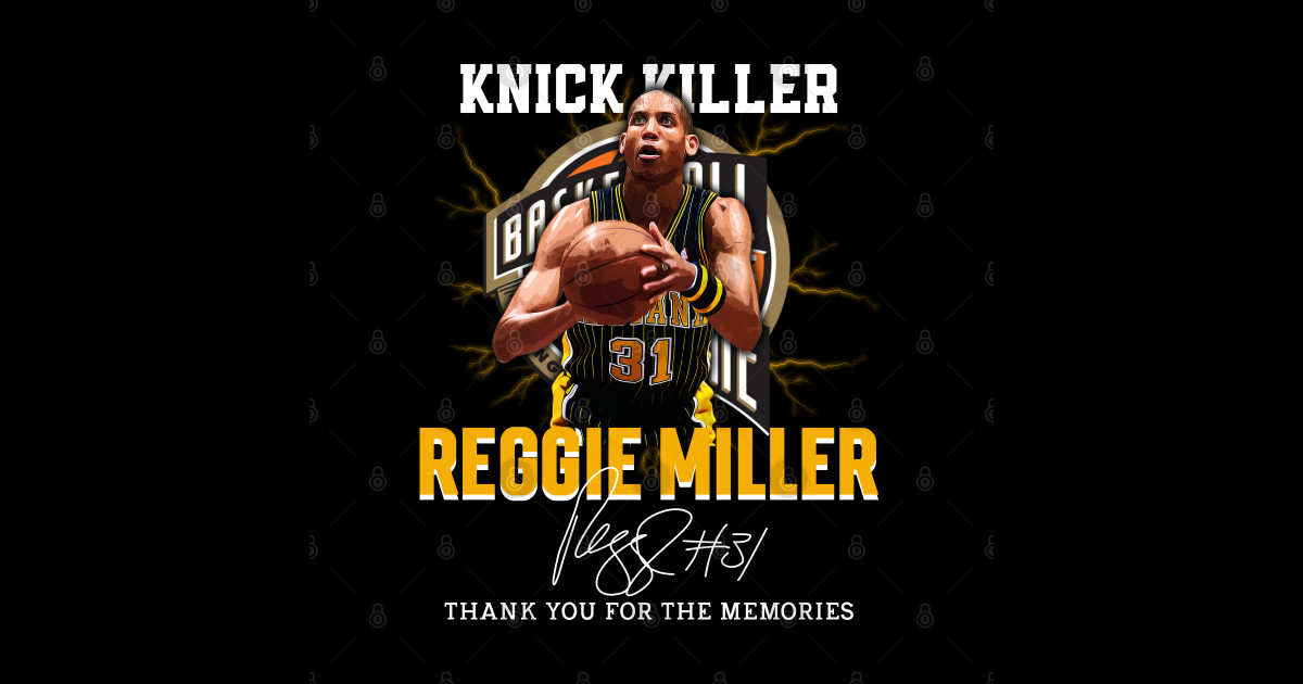Reggie Miller Choke Sign Basketball Legend Signature Vintage Retro 80s ...