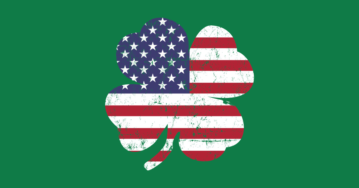 American Flag Shamrock - Shamrock - T-Shirt | TeePublic