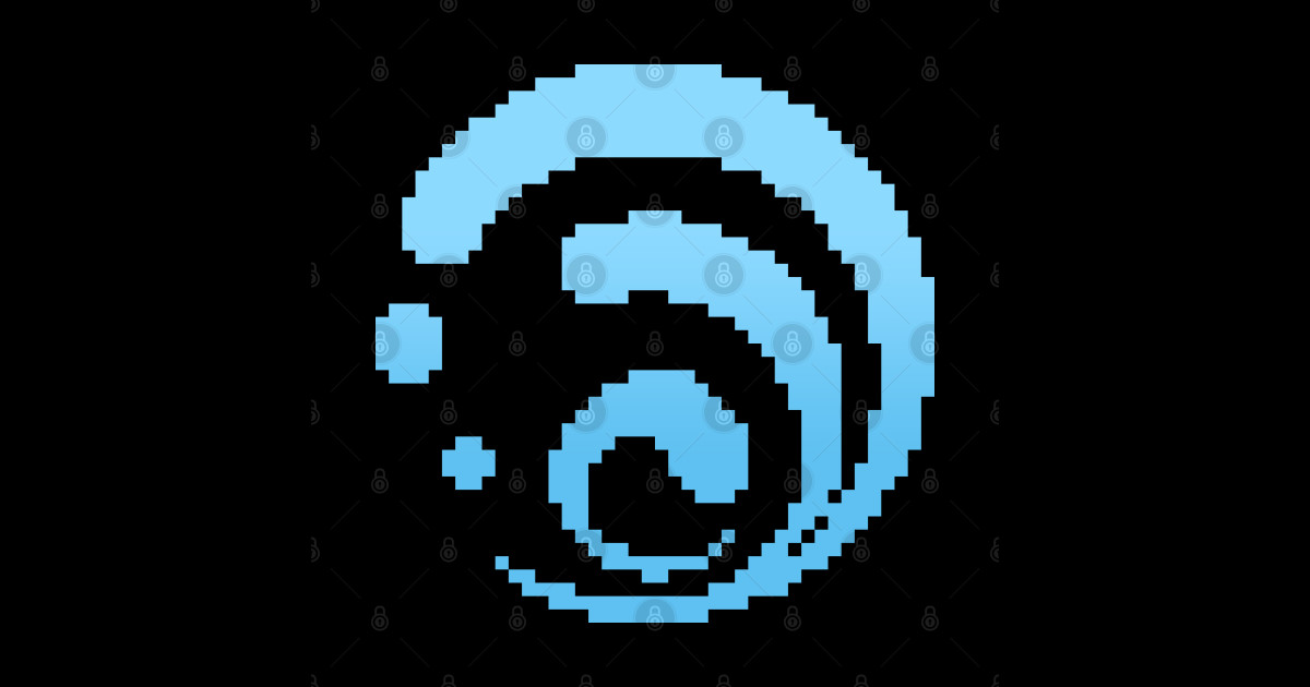 Hydro Elements Genshin Impact Pixel Art - Genshin Impact - Sticker ...