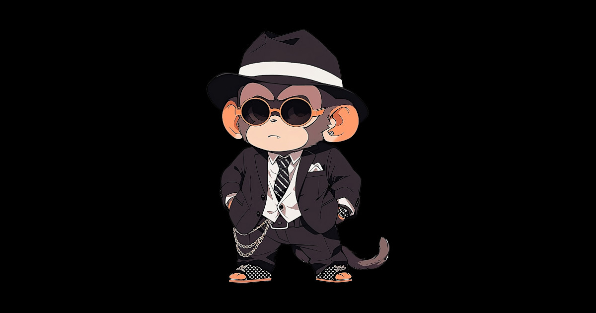 Monkey Mafia: The Stylish Kingpin - Chibi Monkey - Posters and Art ...